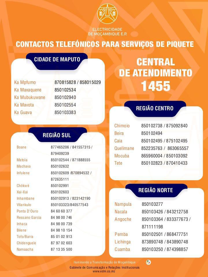 EDM disponibiliza contactos de piquete para reportar avarias de energia ...
